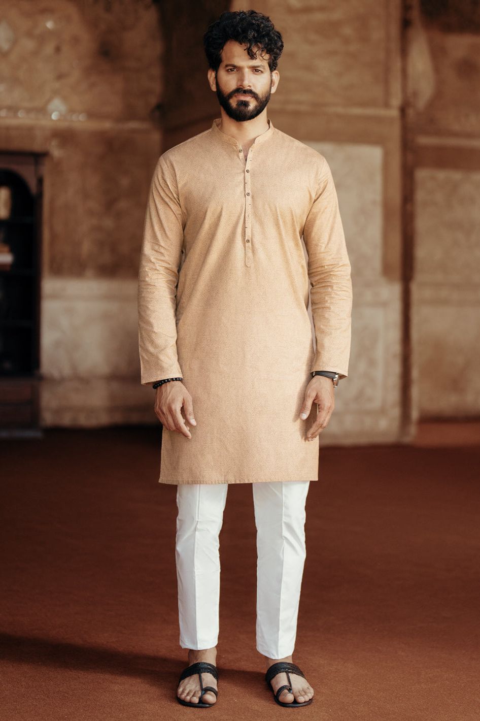 Cotton Light Brown Kurta - Almirah – Janan