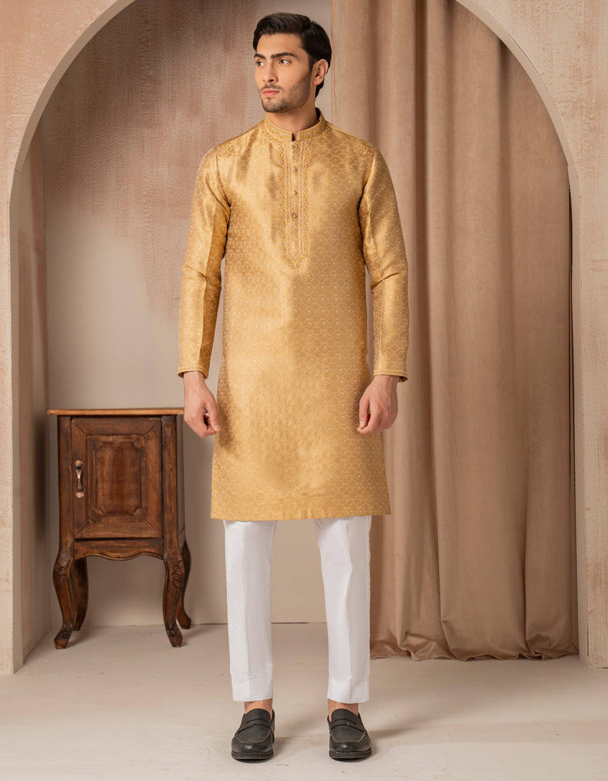 Blended Golden Special Kurta - J. Junaid Jamshed – Janan