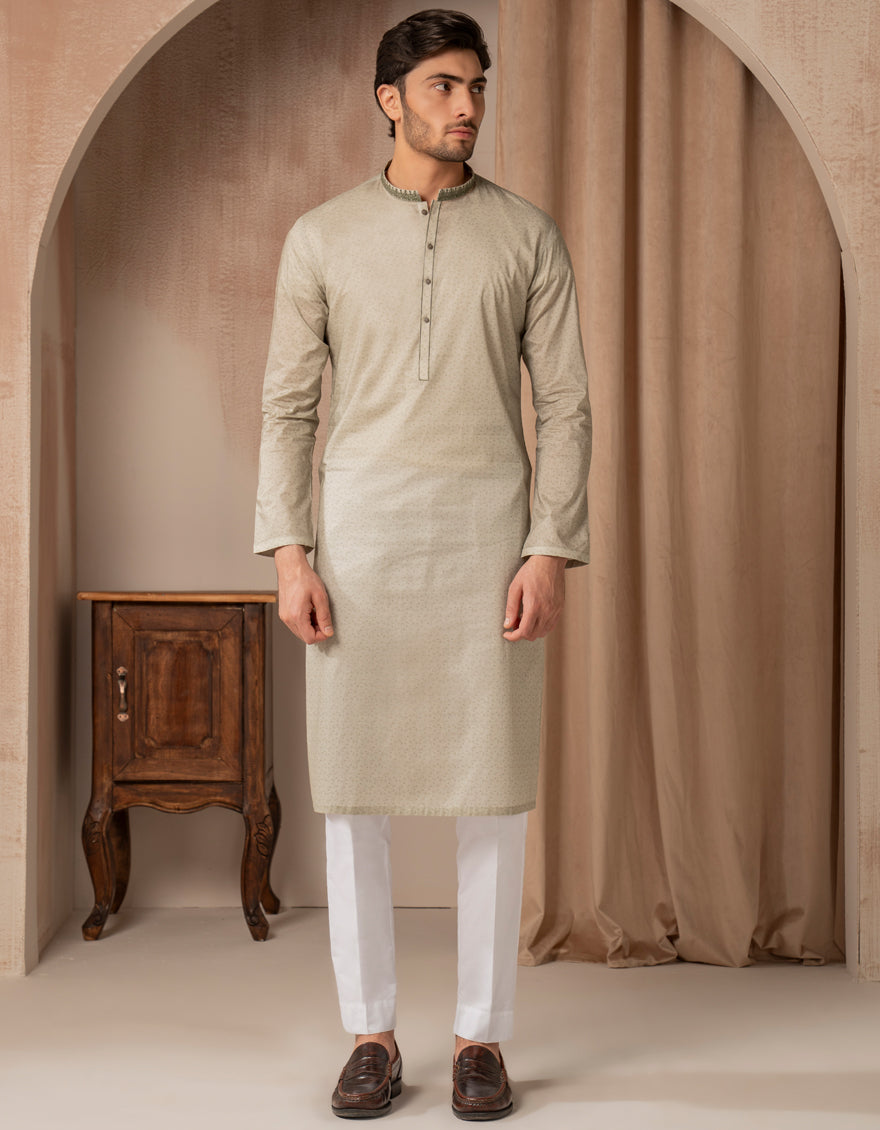 Cotton Light Green Kurta - J. Junaid Jamshed – Janan