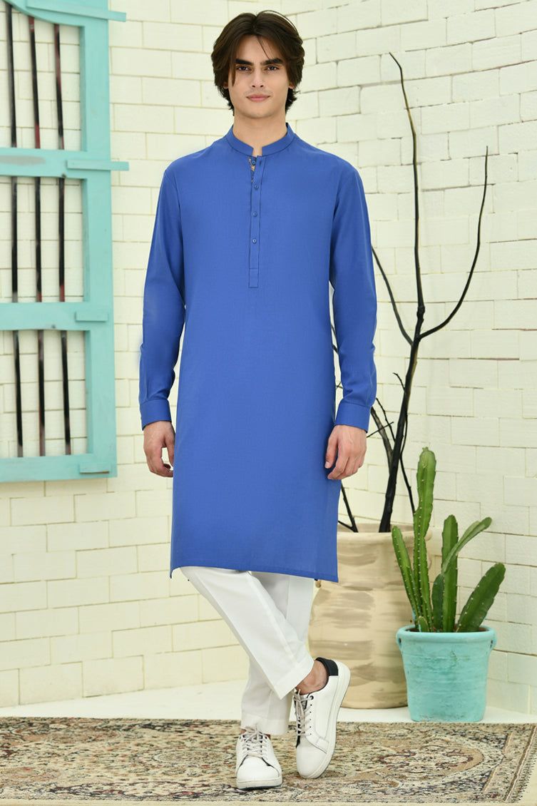 Cotton Blue Kurta - J. Junaid Jamshed – Janan