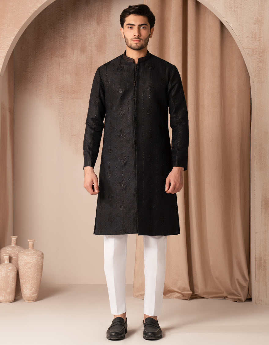 Blended Black Special Kurta - J. Junaid Jamshed – Janan