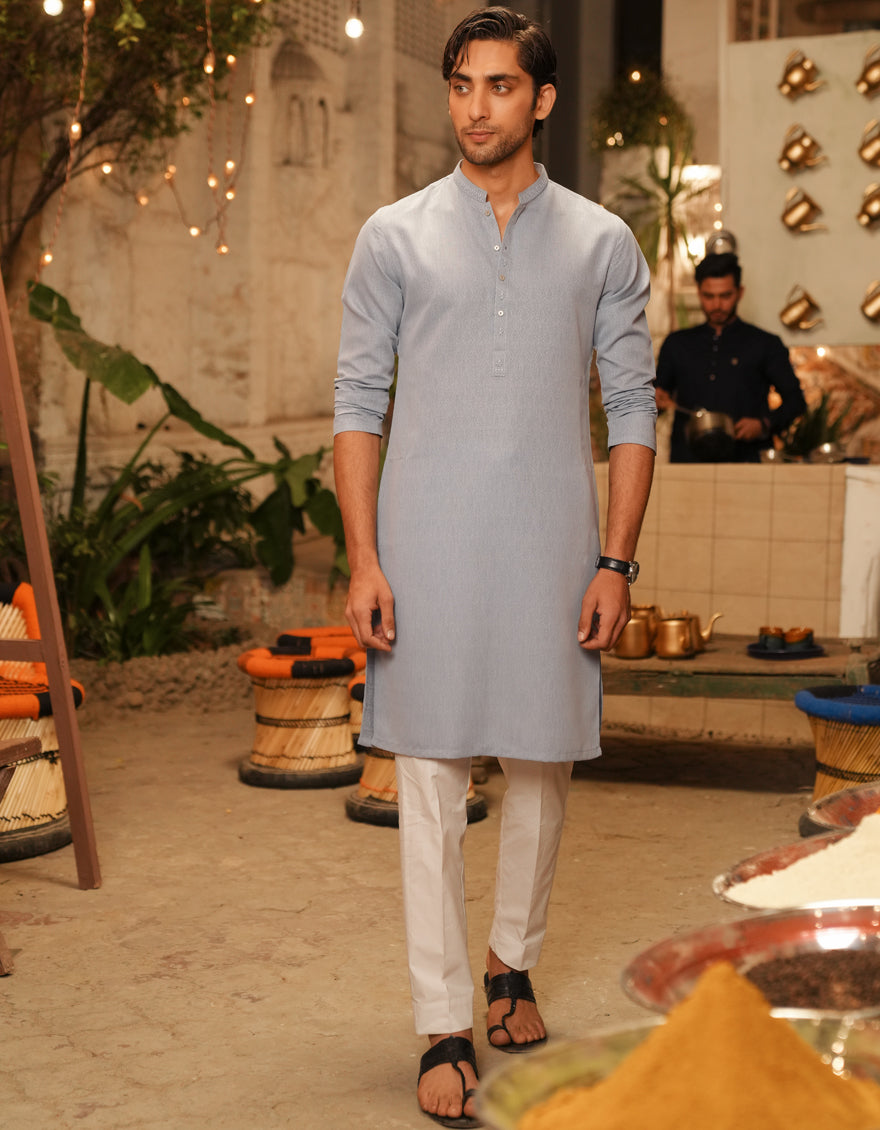 Blended Grey Kurta - J. Junaid Jamshed – Janan