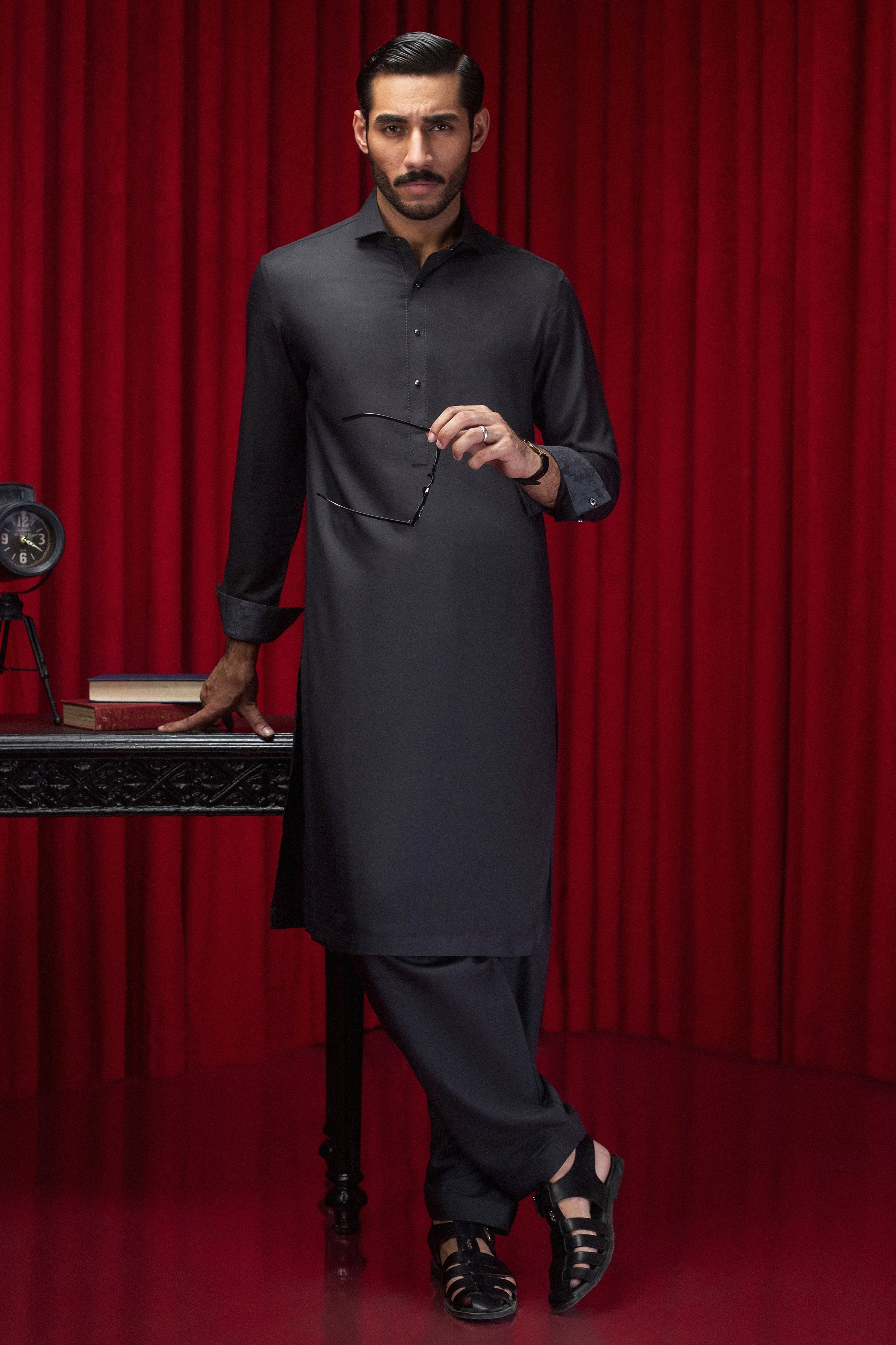 Polyester Grey Shalwar Kameez - Cast & Crew – Janan