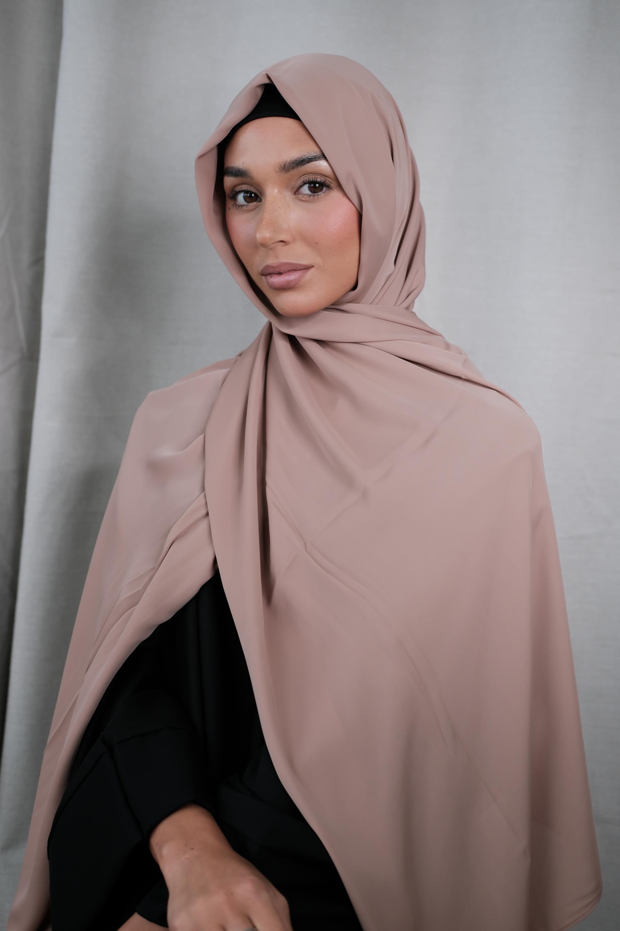 Caramel Chiffon Silk Hijab – Janan