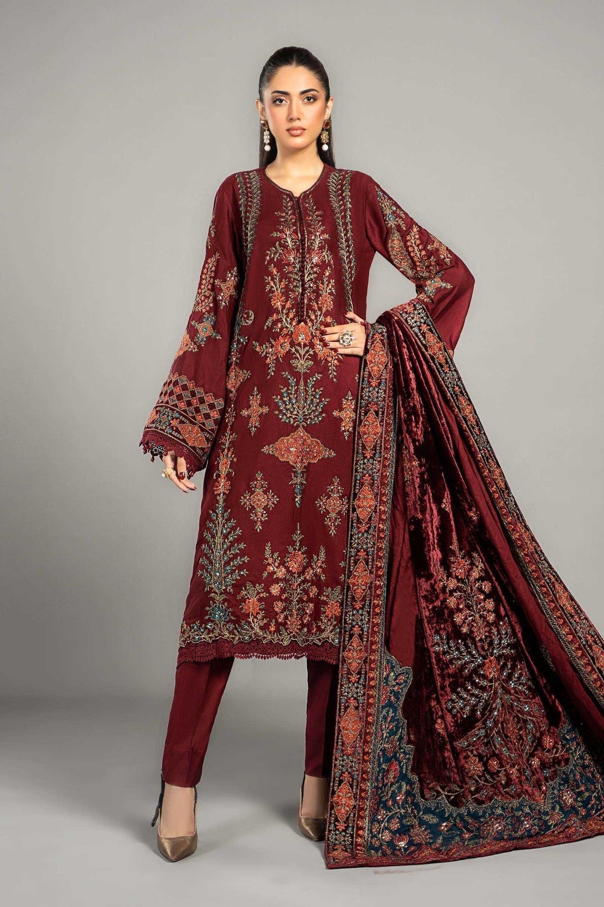 Design 10 - Maria B Winter Luxe Stitched – Janan