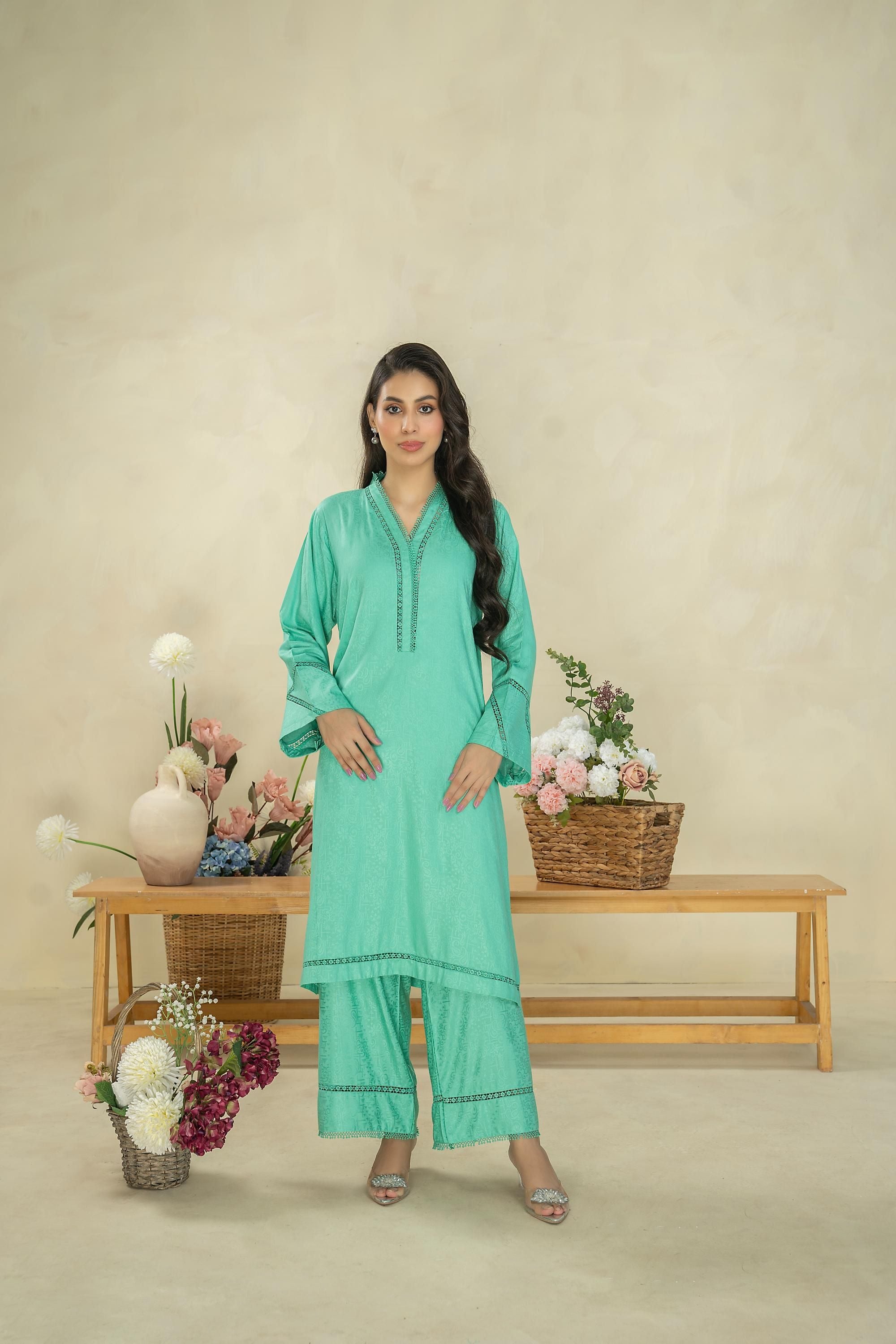 Linen Zinc Stitched Suit - Raqsam – Janan