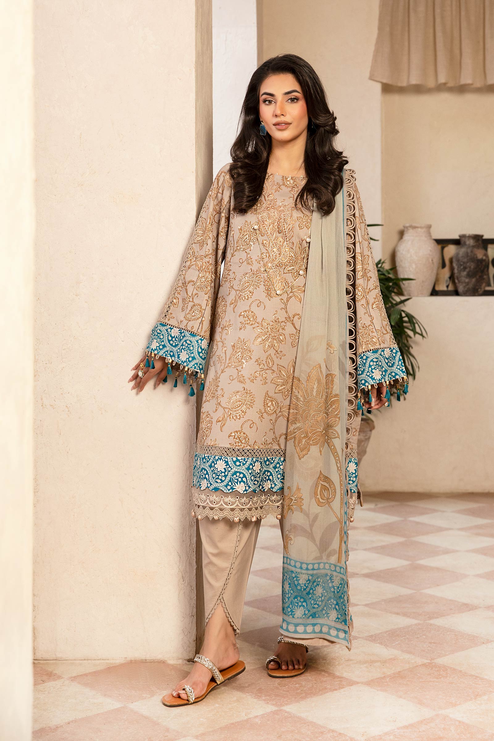 Lawn Light Green Stitched Suit - Maria B Eid Basic – Janan