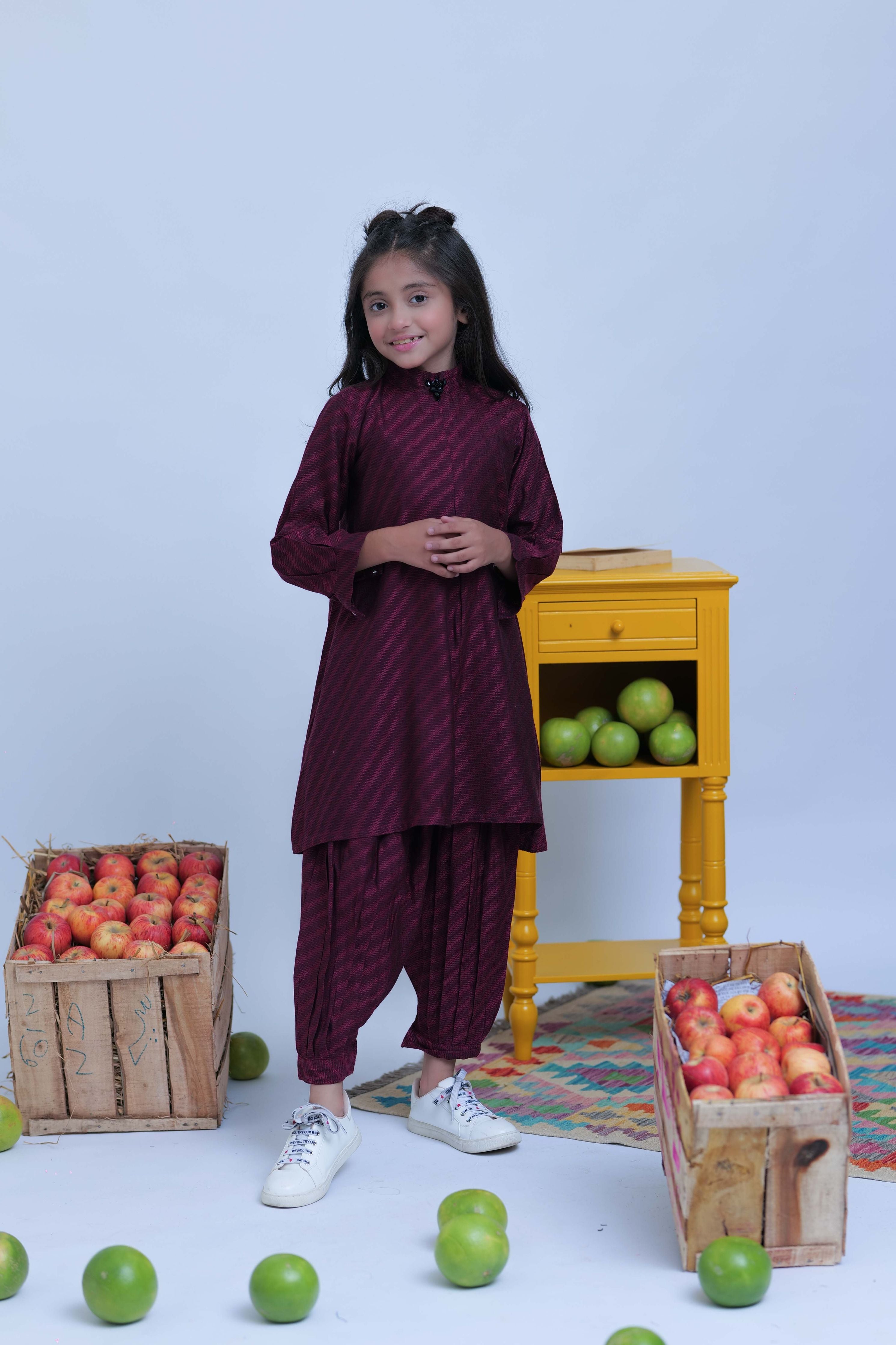 Acrylic Shocking Pink Stitched Suit - Senorita – Janan