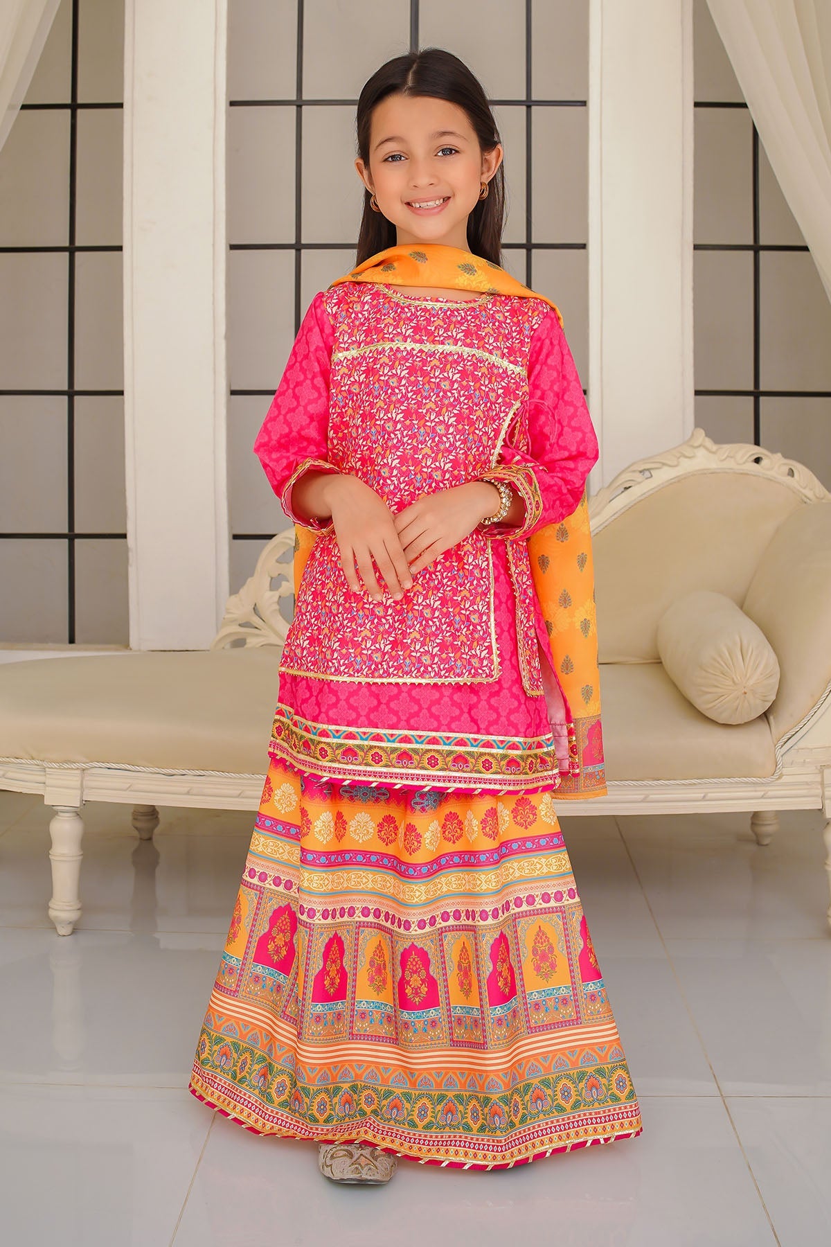 Swiss Lawn Digital Printed Hot Pink Stitched Suit - Ochre – Janan