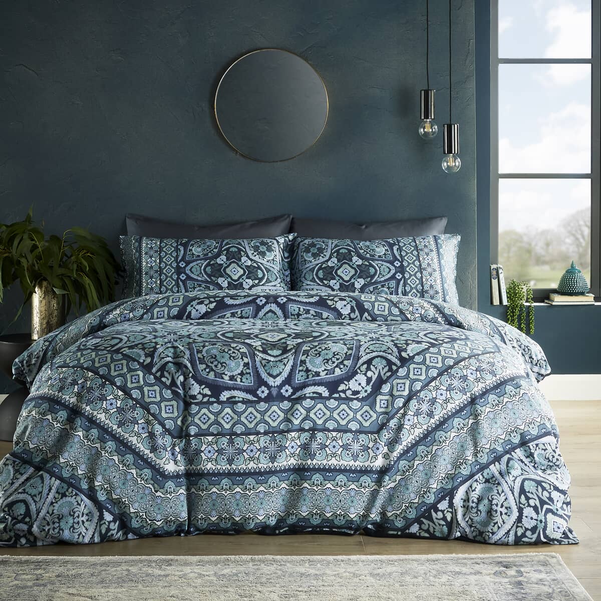 Vantona Boutique Kizzi Mandala Duvet Cover Set - Navy – Janan