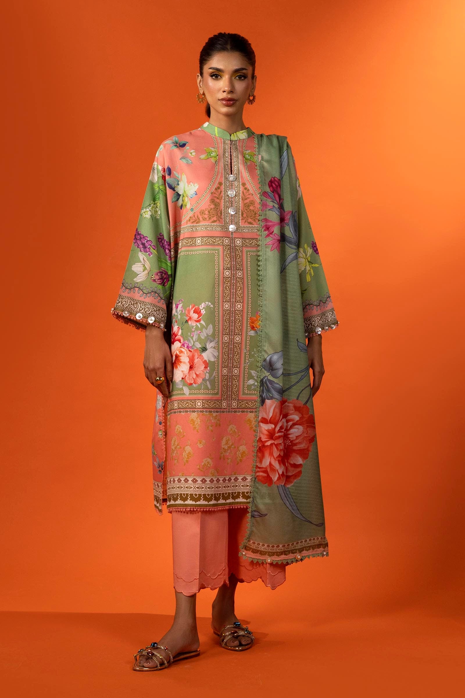 Design 9B - Sana Safinaz Mahay Printed Stitched – Janan