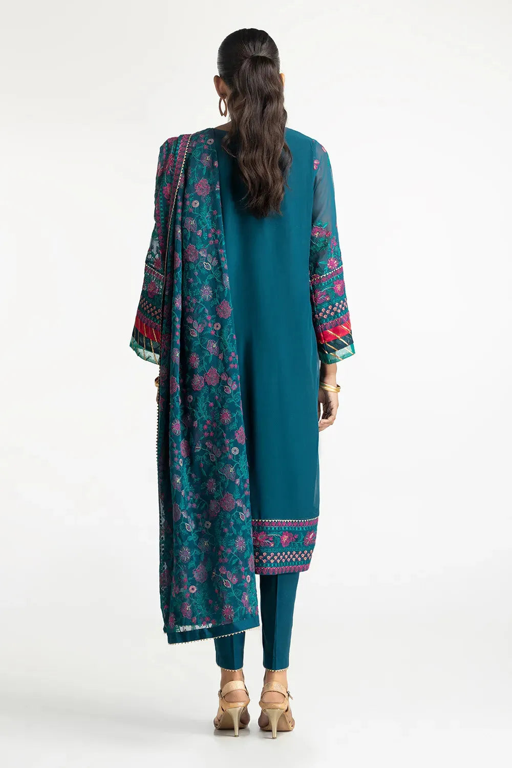 Chiffon Blue Stitched Suit - Gul Ahmed – Janan