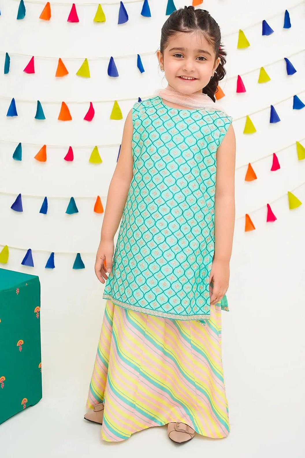 Embroidered Cotton Beige Stitched Suit - Ochre – Janan