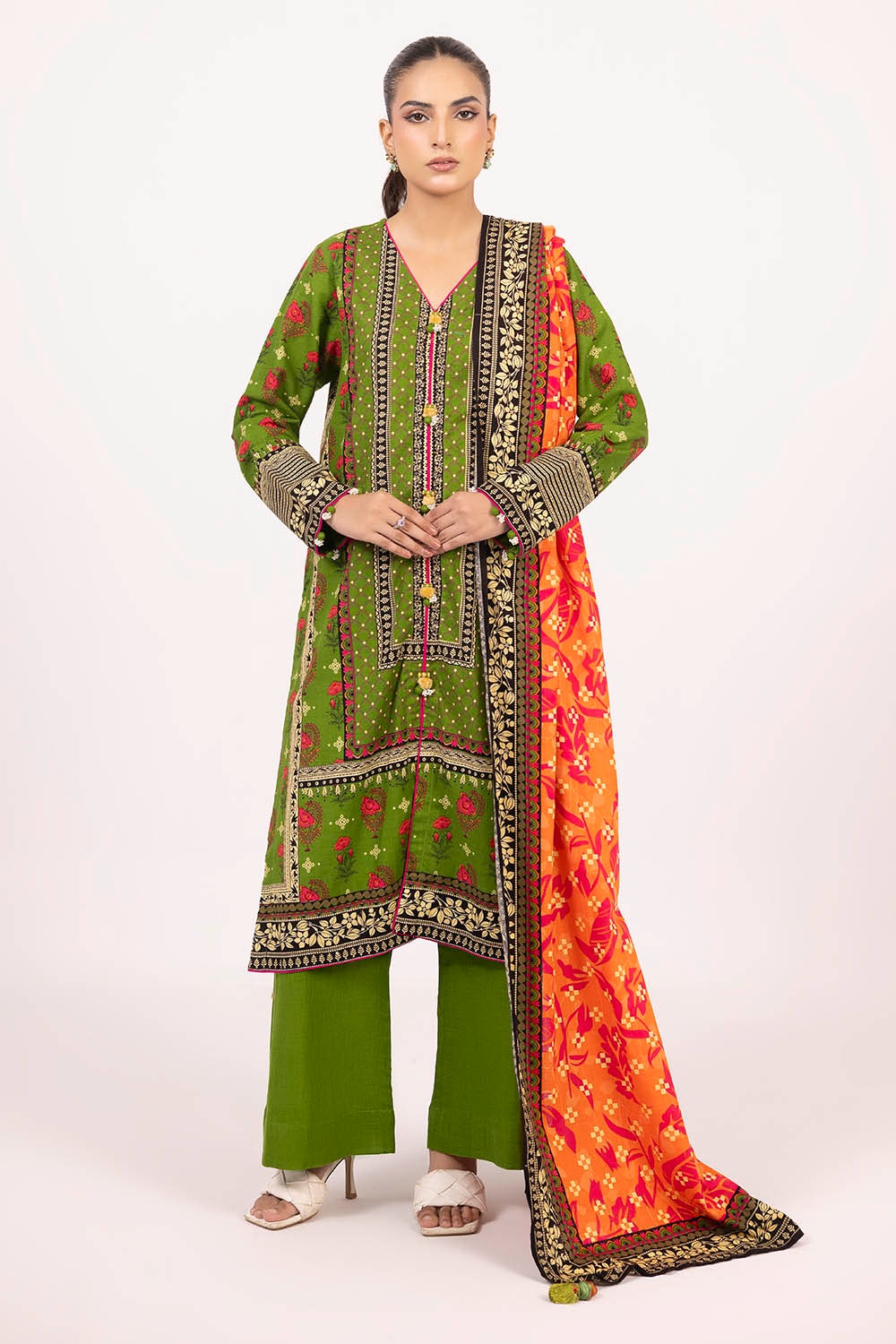 Khaddar Green Unstitched Suit - Gul Ahmed – Janan