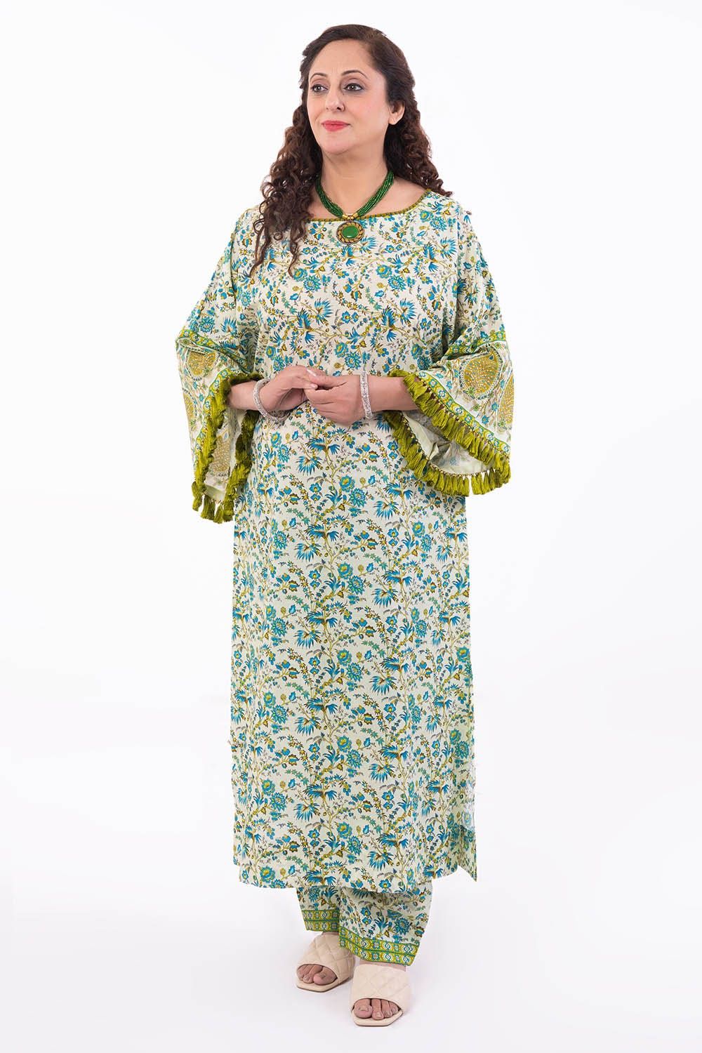 Printed Lawn Off White Unstitched Shirt - Gul Ahmed – Janan