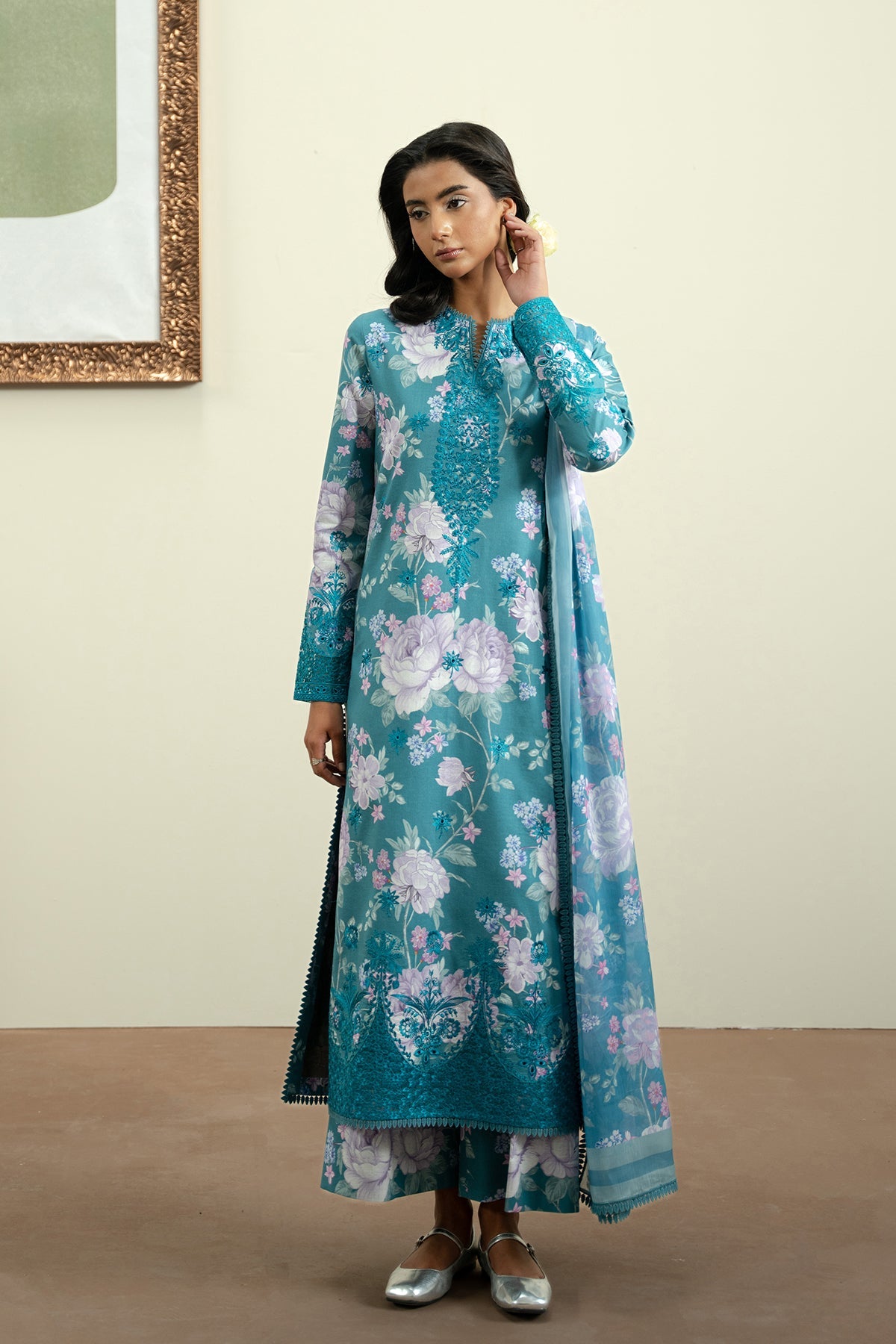 Rosella - Ayzel Printed Embroidered Stitched – Janan