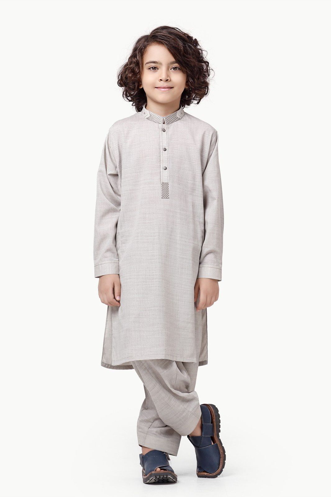 Poly Viscose Aish Grey Kameez Shalwar - Edenrobe – Janan