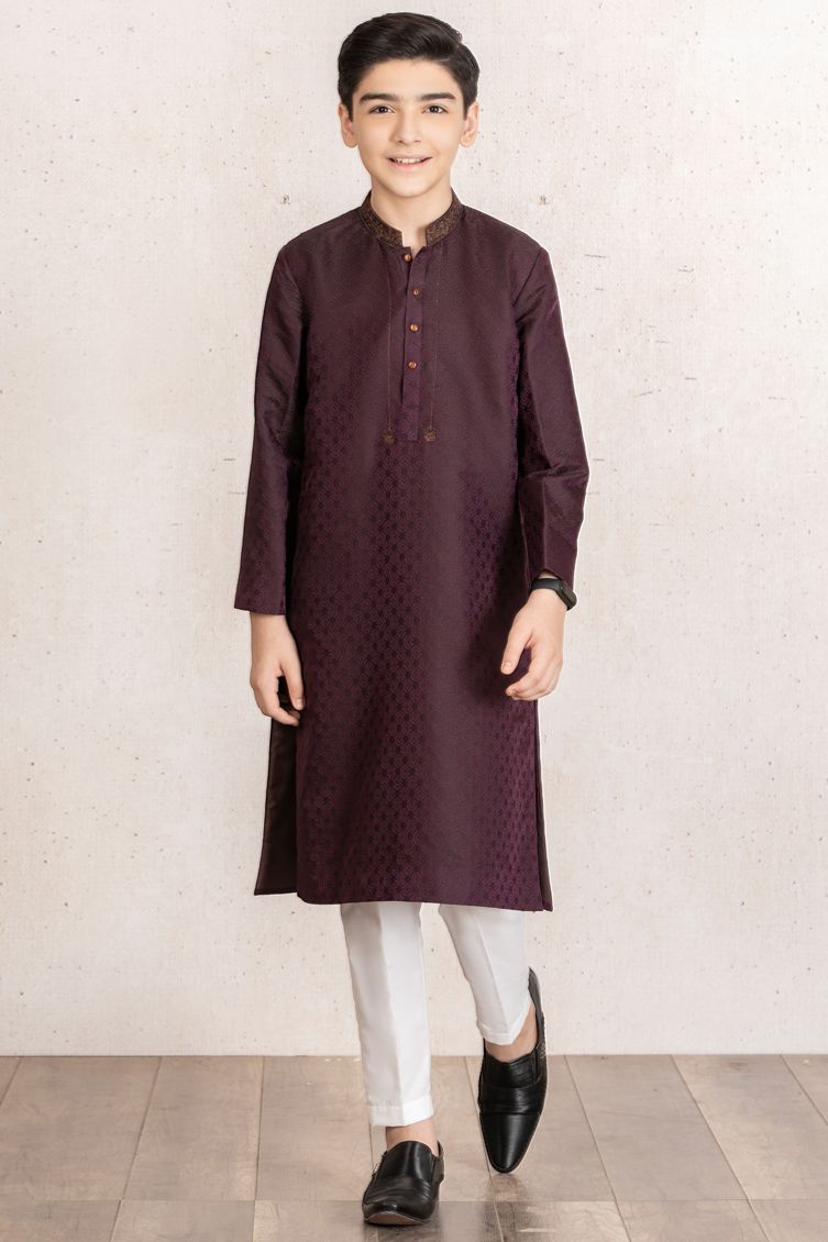 Deep Purple Kurta - J. Junaid Jamshed Kids – Janan