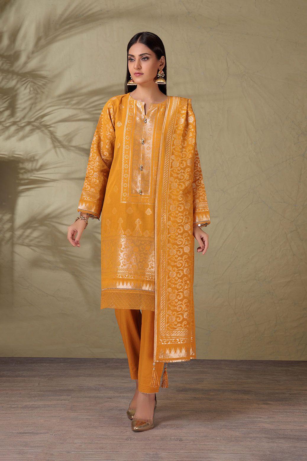 Jacquard Yellow 3 Piece Suit - Bonanza – Janan Jacquard Yellow 3 Piece Suit - Bonanza – Janan