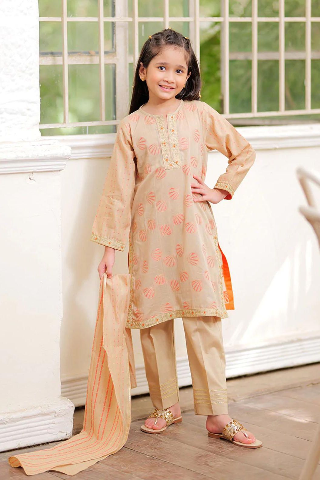 Fawn Jacquard 3 Piece Kids Suit - Senorita – Janan